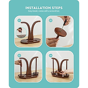 Baffect Yarn Holder Magnetic, Yarn Ball Holder Wooden, Yarn Spindle With Double Spindles, Spinning Yarn Holder For Crochet Lovers