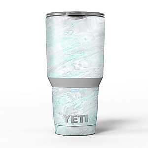 Design Skinz Teal Slate Marble Surface V39 - Skin Decal Vinyl Wrap Kit Compatible with The Yeti Rambler Cooler Tumbler Cups