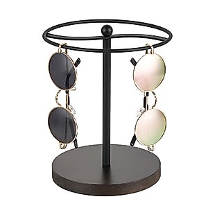 Mkono Sunglasses Organizer Glasses Holder Stand Sunglass Storage Display Eyeglasses Rack for up to 12 Pairs of Eyewear Glasses for Table Dresser Desk Countertop Bedroom, Set of 1, Black