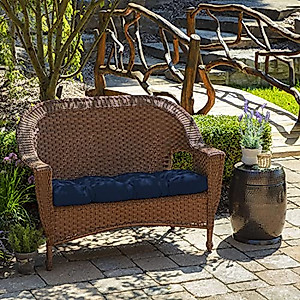 Arden Selections Outdoor Wicker Settee Cushion 41.5 x 18, Sapphire Blue Leala