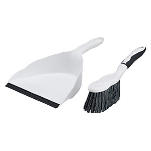 AmazonCommercial - LF2100-2P 9-inch Dustpan & Brush Set, 4 Count, Pack of 2, Gray