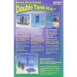 Penn Plax Twin Beta Bow-Front Kit for Aquarium Blue, Green, Tank is 7.5" Across The Front, 6" Across The Back