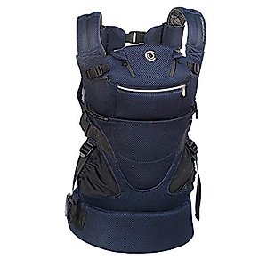 Contours Baby Carrier Newborn to Toddler | Journey GO 5 Position Convertible Easy-to-Use Baby Carrier with Pockets for Men and Women, Face in, Face Out, Front, Back & Hip (8-45 lbs) - Cosmos Navy