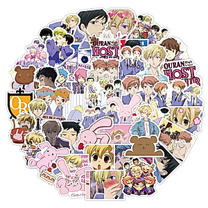 50Pcs Ouran High School Host Club Waterproof Stickers for Laptop Cellphone Water Bottle Skateboard Luggage Car Bumper JXQX (JS010)