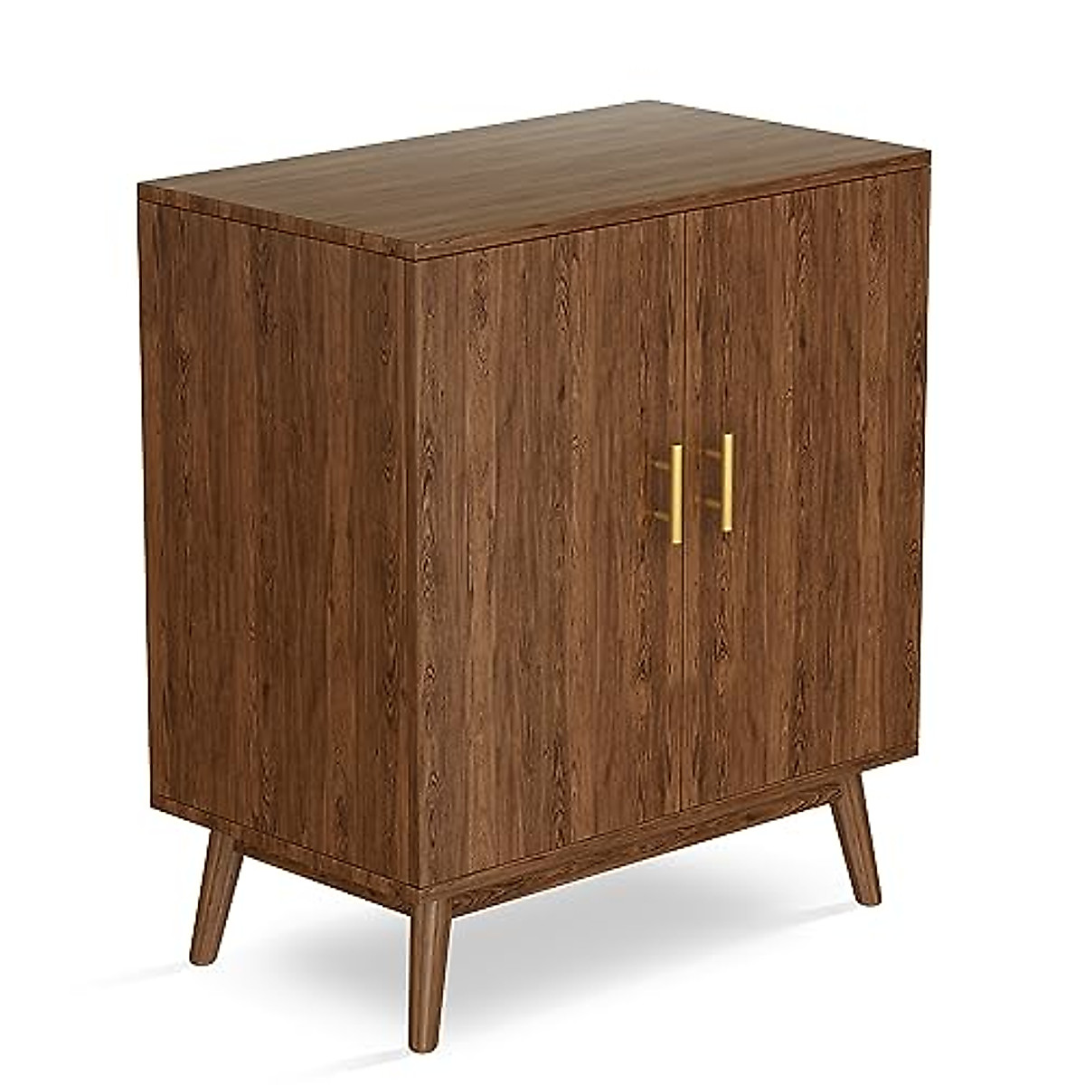 Lamerge Wine Bar Cabinet, Kitchen Storage Cabinet with Wine Rack and Shelves, Liquor Cabinet Coffee Bar Cabinet for Home Living Room, Kitchen, Hallway, Walnut