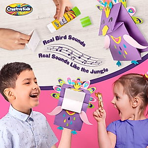 Creative Kids Make Your Own Hand Puppets for Kids with Animal Sounds - Musical Puppet Theater Making Kit of 3 Paper Bag Finger & 4 Hand Puppets - Arts & Crafts Kits Gifts for Kids Toddlers Ages 3+