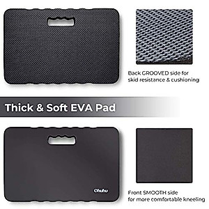 Ohuhu Extra Thick Kneeling Pad, 17x11x1.5 Inch Gardening Knee Pads Kneeling Foam Mat with Comfortable Surface, Water Resistant Large Knee Cushion Supplies for Garden Work Baby Bath Yoga Exercise