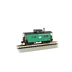 Bachmann Trains Northeast Steel Caboose -Penn Central - Jade Green with Black Roof - N Scale