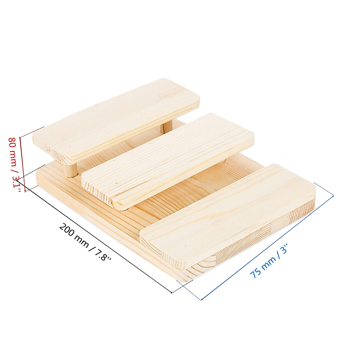 TANG SONG 1 PCS 3- Layers Stepped Wooden Glasses Holder Sunglass Organize Display Stand Blind Box Doll Display for Office Desk Home Decor Gifts
