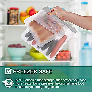 YECELINST 12 Pack Reusable Food Storage Bags, Dishwasher Safe Reusable Ziplock Bags (5 Sandwich Bags,5 Snack Bags,2 Gallon Bags),BPA Free Freezer Safe Leakproof Silicone Lunch Bag for Meat Fruit