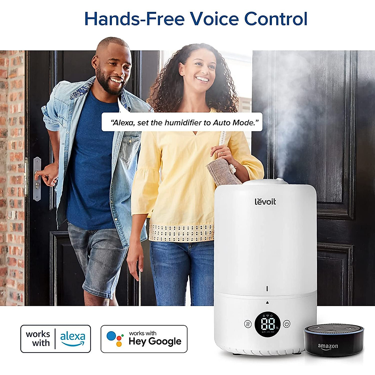 LEVOIT Humidifiers for Bedroom Large Room, 3L Cool Mist Top Fill Oil Diffuser & LEVOIT Smart Cool Mist Humidifiers for Bedroom, Top Fill Essential Oil Diffuser with Sensor