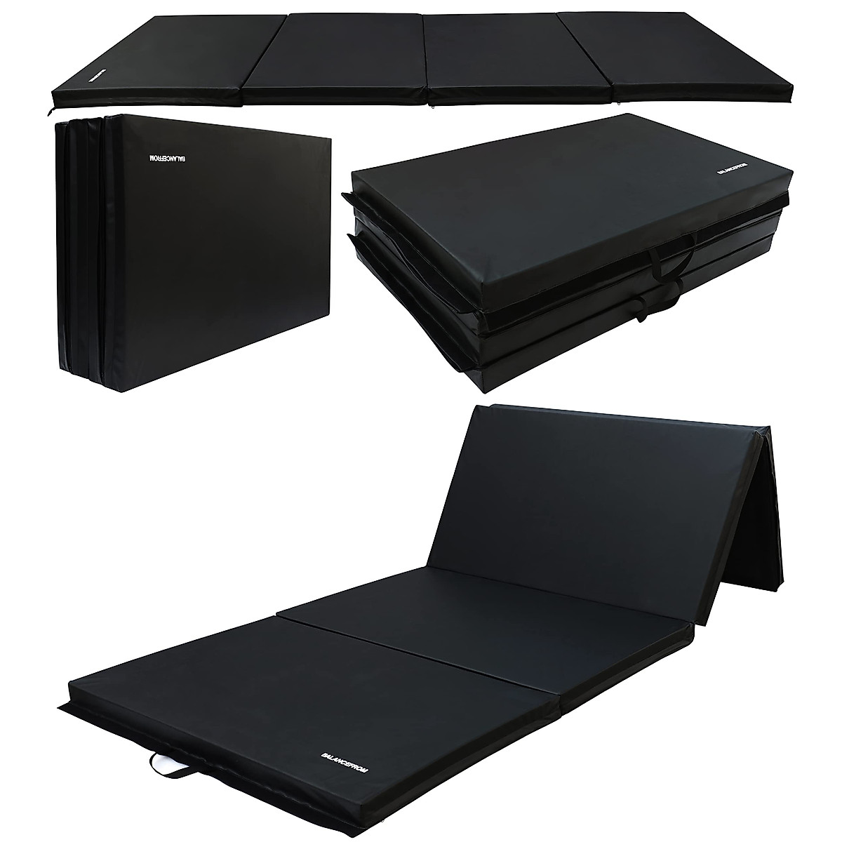 All Purpose 4'x10'x3" Extra Thick High Density Anti Tear Gymnastics Gym Folding Exercise Aerobics Mats, Multiple Colors