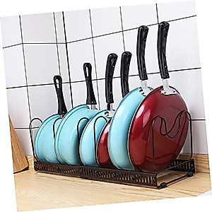 GANAZONO 1pc Desk Top Organizer Dish Storage Rack Cutting Board Holder Stand Expandable Pot Organizer Metal Dish Drying Stand Pan Lid Organizer Expandable Pan Organizer Pot Storage Flat