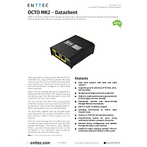 Enttec OCTO Mk2 71521 8 Universe DIN Rail EDMX to LED Pixel Converter & Controller - DMX Over Ethernet