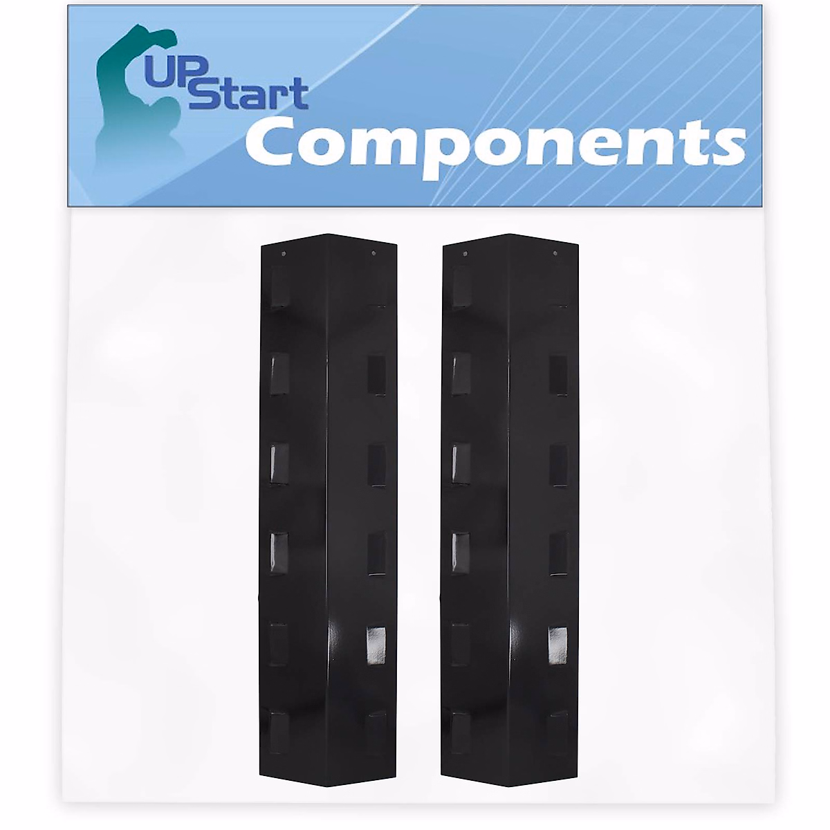 2-Pack BBQ Grill Heat Shield Plate Tent Replacement Parts for Charbroil 463722412 - Compatible Barbeque Porcelain Steel Flame Tamer, Flavorizer Bar, Vaporizer Bar, Burner Cover 23 13/16"