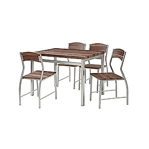 Abington Lane 5-Piece Dining Table Set w/Four (4) Chairs - Modern and Sleek Dinette for The Contemporary Home - (Cedarwood Finish)