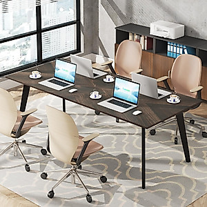 Tribesigns 6FT Conference Table, 70.2”W X 30.9”D Rectangular Meeting Room Table Seminar Table, Large Computer Desk for Home Office (Walnut)