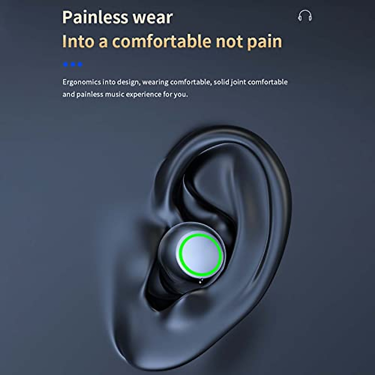 Gecau Digital Display Bluetooth 5.3 Earbuds, Touch-Control TWS-Headphones, with LED Smart Screen Display, 1200mAh, Low Latency, for Sports Working Music