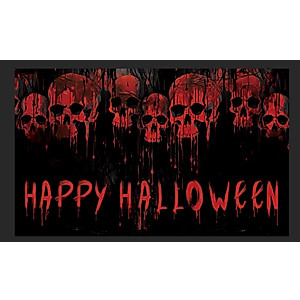 Scary Skull Table Runner Table Decorations, Halloween Background Banners Horror Halloween Photo Background for Halloween Party Wall Door Decor