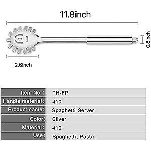 Pasta Fork, Pasta Spoon, Spaghetti Sever, Durable Stainless Steel Pasta Server, Spaghetti Spoon Server, Heat Resistant, 12 inch