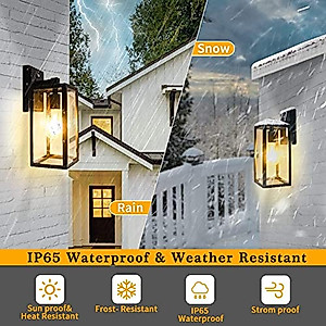Dusk to Dawn Outdoor Light Fixtures Wall Mount, Sensor Porch Lights, Anti-Rust Wall Light, Exterior Wall Sconce Lighting, Wall Lamp, Waterproof Wall Lantern for Doorway, Garage, 2-PACK (Bulb Included)