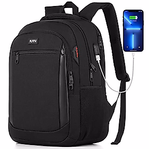 Laptop Backpack Travel, School Backpack with Usb Charging Port for Men Womens Boys Girls Water Resistant College School Bookbag Business Computer Backpack Fits 15.6 Inch Notebook Over 3 Years Old