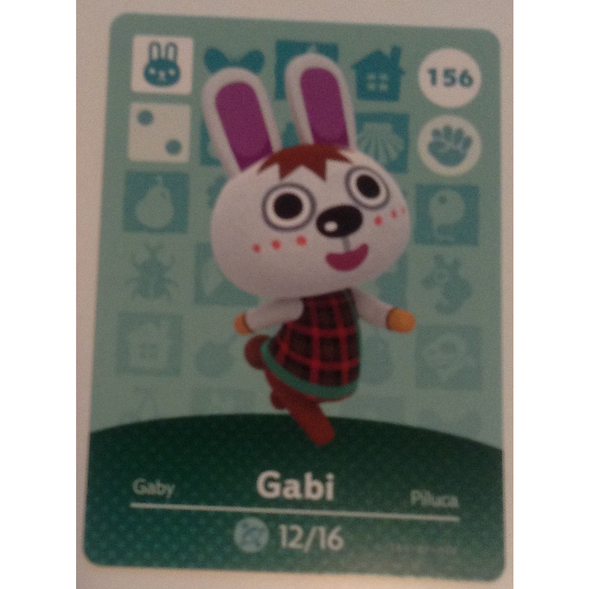 Nintendo Animal Crossing Happy Home Designer Amiibo Card Gabi 156/200 USA Version