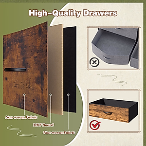 EnHomee Dresser TV Stand with 9 Drawers for 60'' TV Stand for Bedroom Long Dresser for Bedroom Wide Dressers & Chests of Drawers, Sturdy Metal Frame & Wood Top, Living Room, Closet, Rustic Brown