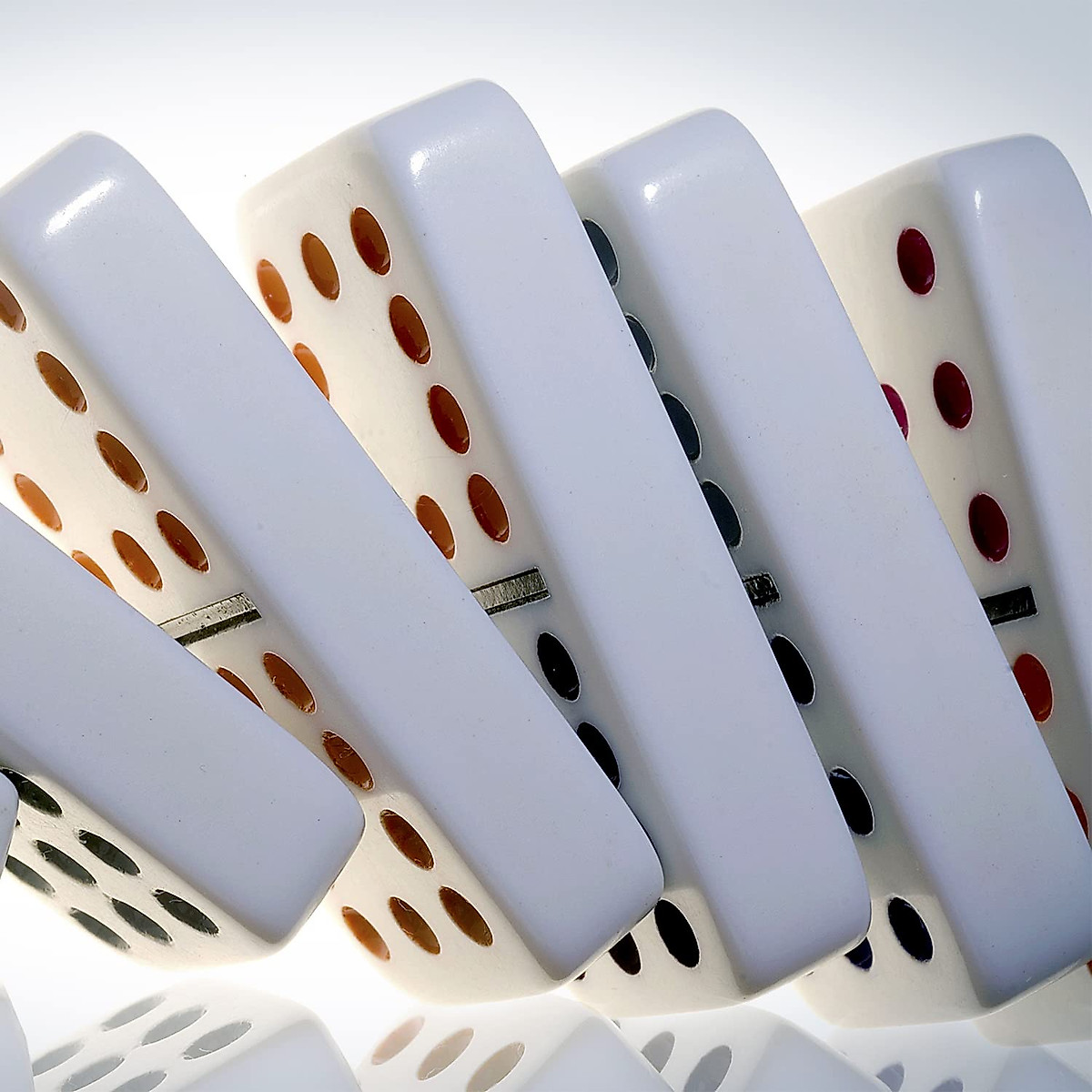 Demteric Mexican Train Dominoes Set Double 12 Dominos Travel Set Family Board Games Set 91 Colored Dot Tiles with Portable Anti-Collision Case