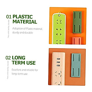 SECFOU 32 pcs Power Strip Holder Hanging Power Strip Rack Plug-in Socket Fixer Wall Cable Management pedidos Under Desk Power Strip Flat Bracket Power Strip Mount Router Plastic Adhesive