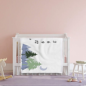 Kute 'n' Koo Baby Monthly Milestone Baby Blanket for Girl Boy, Large Personalized Photography Background Blankets, Thick Fleece for Mom Newborn (55''x47'')