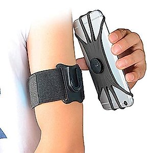 Phone Running Armband Phone Holder, 2 in 1 Arm Band Wrist Band for All iPhone All Samsung Phone All Huawei All Google Xiaomi LG (Black, fits for 4.0'' - 7.0'' Smartphone, with Free Extender Strap)