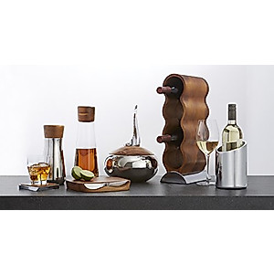 nambe Tilt Wine Chiller Bucket | Wine & Champagne Cooler for Parties, Dinner, Kitchen, Bar Cart | Insulated to Keep Wine & Beverages Cold | Holds Any 4.5”D x 7”H Bottle | Gift for Wine Enthusiasts