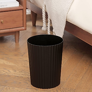 JiatuA Small Trash Can Plastic Wastebasket Round Garbage Container Bin for Bathroom, Kitchen, Bedroom, Home Office, College Dorm, Black