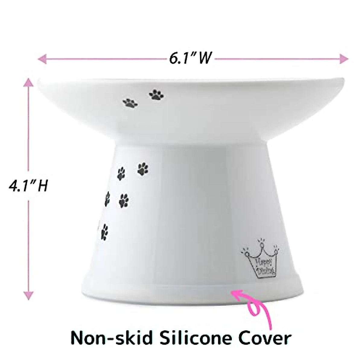 Necoichi Extra Wide Raised Cat Food Bowl (Cat, Extra Wide)