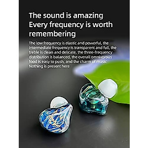 OXYPLAY HiFi Sports Earbuds Headphones with MMCX Connections, Dolp AS10 Hybrid Drivers IEM Earphones for Musicians with Oxyen-Free Cord Blue with Microphone Built in