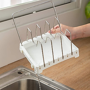 Pot Lid Organizer 2 PCS for Kitchen Cabinet Pantry and Bakeware Organizer Rack Holder， White