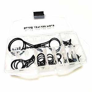 Kalavarma Fishing Rod Repair Kit 40 Pcs for Spinning and Casting Rod Guides,Set Mixed Size Single Leg Stainless Steel,one Piece Stamped Frame Fishing Rod Repair Kit Guide Tip Top Repare