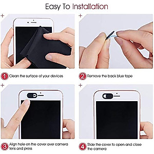 LorXi Webcam Slide Cover, 3 Pack Ultra Thin Camera Cover Slide Apply to Laptop, Tablet, Smartphone, Protect Your Privacy (Black)