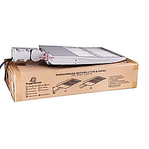 300 Watt LED NextGen II Parking Lot Lights – 40,000 Lumens – Super Efficiency 130 Lumen to Watt - 5000K - with Photocell - Silver/Gray Housing