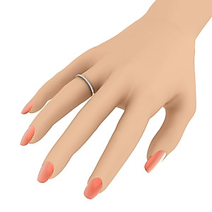 0.08 Carat (ctw) 10K Yellow Gold Diamond Ladies Wedding Anniversary Stackable Ring (Ring Size 5.5) (I1-I2 Clarity)