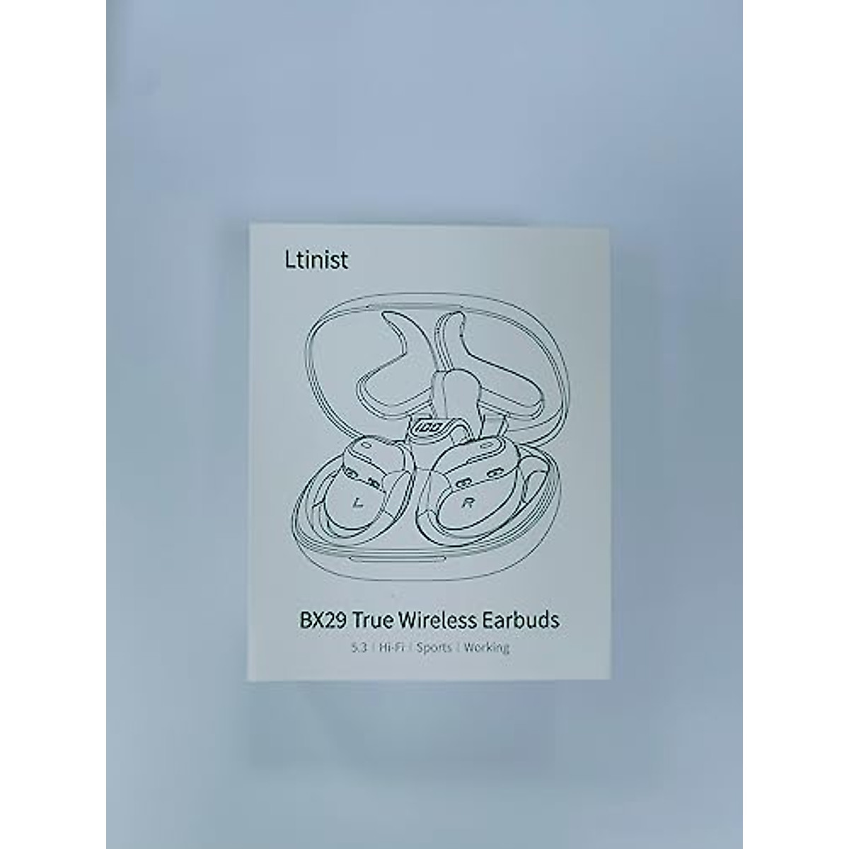 Wireless Bluetooth Earbud Sport, Bluetooth 5.3 Headphones with Noise Cancelling Mic, 90H HiFi Stereo Over Ear Earbud with LED Display and USB-C, IP7 Waterproof Earphones, Button Control, Rose Gold