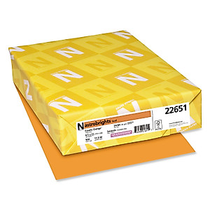 Neenah Astrobrights Color Paper, 8.5” x 11”, 24 lb/89 gsm, Cosmic Orange, 500 Sheets (22651)
