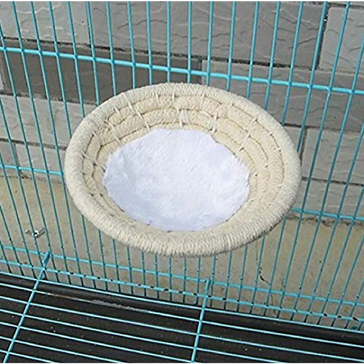 zmgmsmh Handmade Cotton Rope Bird Breeding Nest Bed for Budgie Parakeet Cockatiel Parakeet Conure Canary Finch Lovebird and Small Parrot Cage Hatching Nesting Box (Cotton Rope)