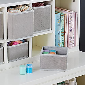 MARTHA STEWART Crafting Kids' Cubby Organizer - Creamy White: Wooden Tabletop Art Storage with Removable Bins - Cube Shelving