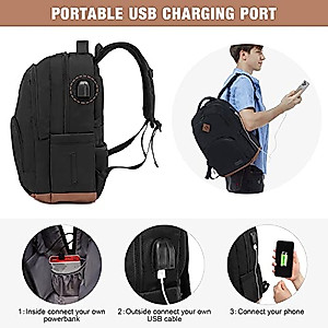 LOVEVOOK Laptop Backpack for Women Men, Classical Laptop Bag with Laptop Compartment for Work Travel, Fashion Daypack, Fit 15.6" Laptop