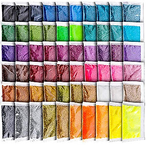 Fine Glitter, YGDZ 300g 60 Colors Extra Fine Resin Glitter Packs, Arts Craft Glitter for Tumblers Festival Decoration, Eyeshadow Makeup Nail Art Body Face Glitter, 5g Each Bag