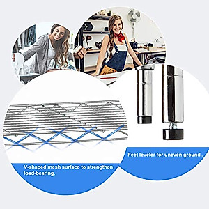 Wire Shelving Unit Heavy Duty Height Adjustable NSF Certification Utility Rolling Steel Commercial Grade for Kitchen Bathroom Office (Chorme, 36" Lx14 Wx54 H)