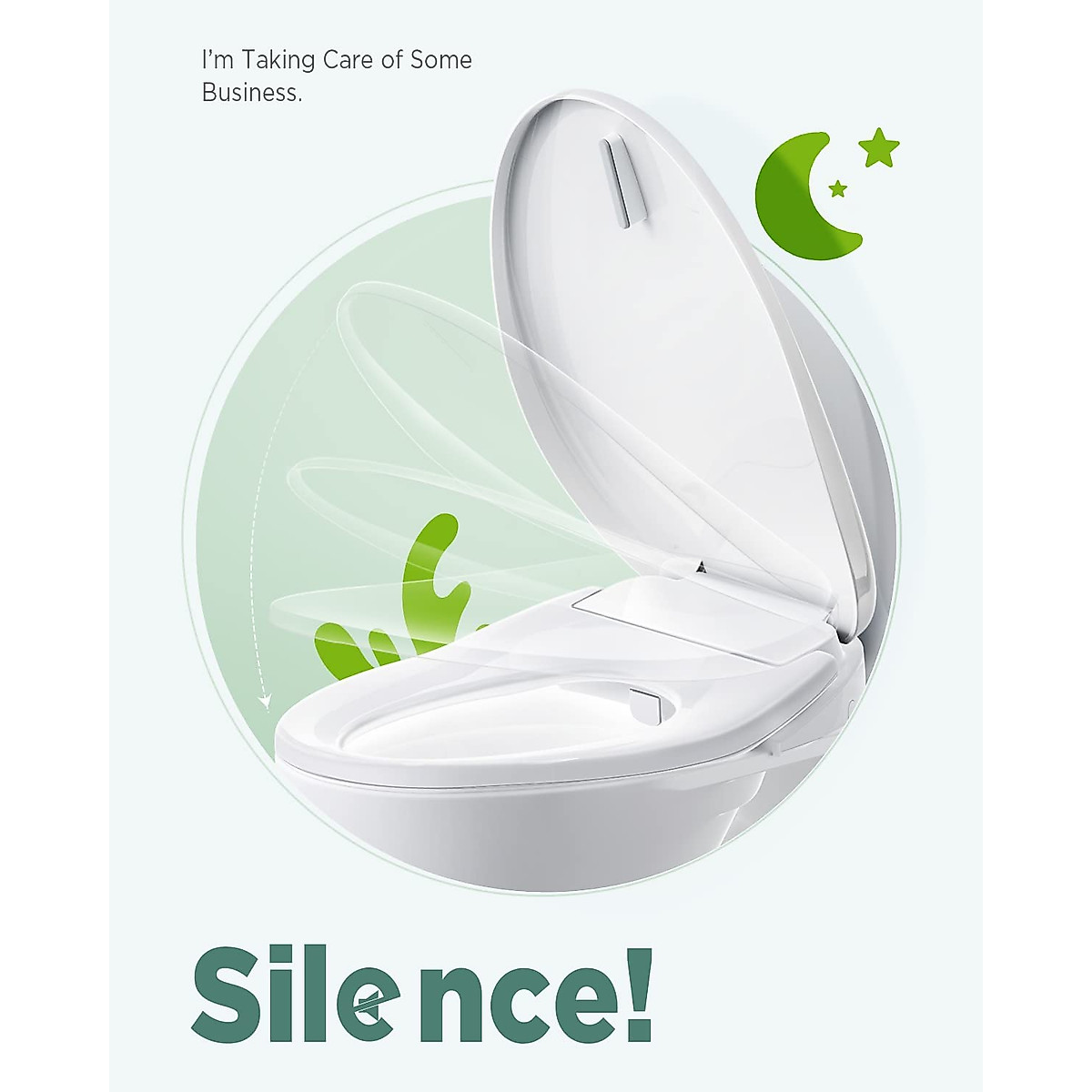 Silonn Electric Bidet Toilet Seat for Elongated Toilets, Heated Seat with Warm Air Dryer, Nightlight, Self-Cleaning Dual Nozzle, Posterior Washing and Feminine Cleaning, White