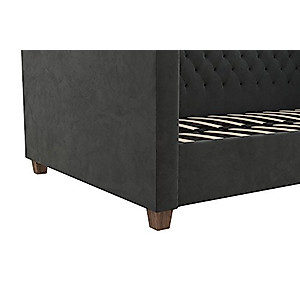 DHP Jordyn Diamond Tufted Upholstered Daybed/ Sofa Bed, Twin Size Frame, Gray Velvet